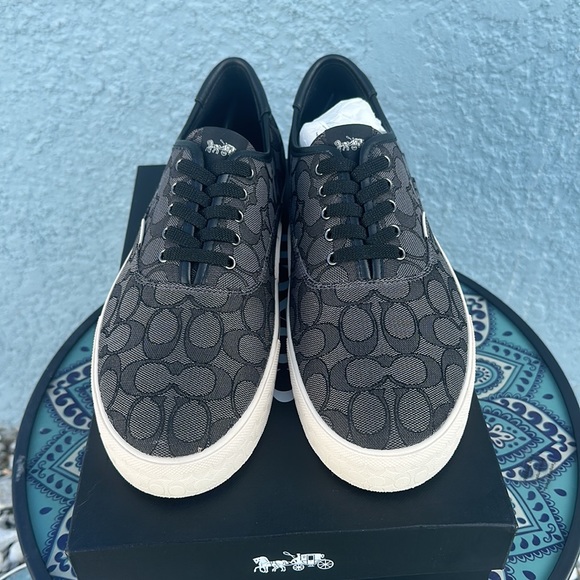 Coach | Shoes | New Coach Mens Signature Jacquard Leather Lace Up Skate ...